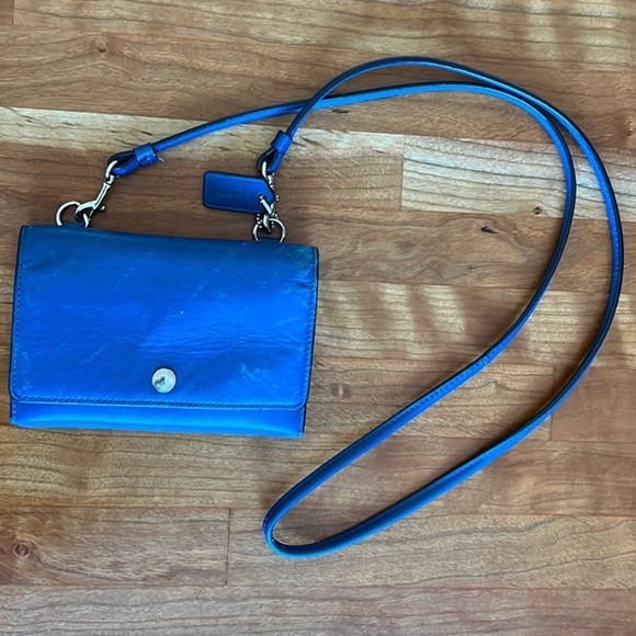 Coach | Bags | Coach Blue Wallet Purse | Poshmark